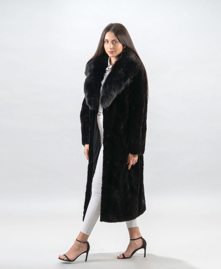Refined Black Sheared Mink Fur Coat - Askio Fashion